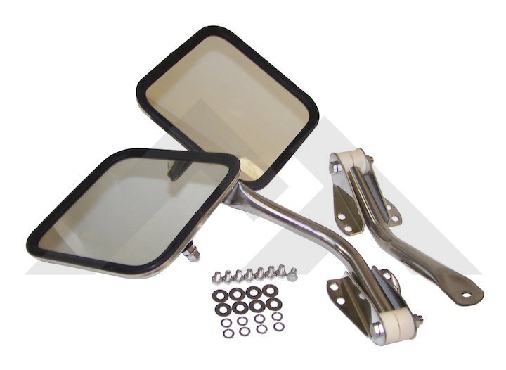 Stainless steel side mirror set